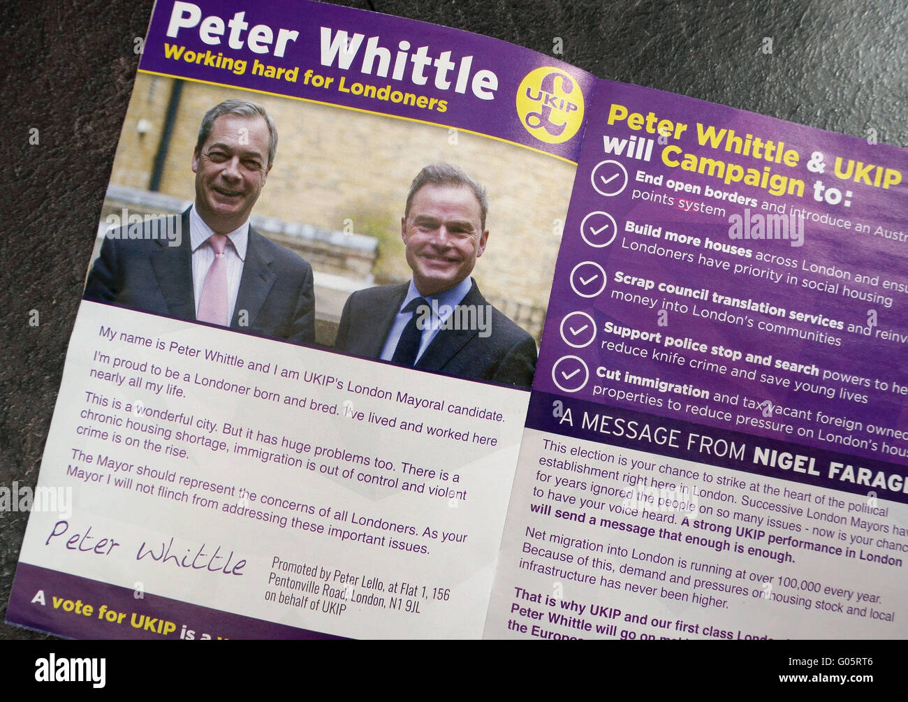 2016 London mayoral election campaign literature - UKIP candidate Peter ... 2016 London mayoral election campaign literature - UKIP candidate Peter ...