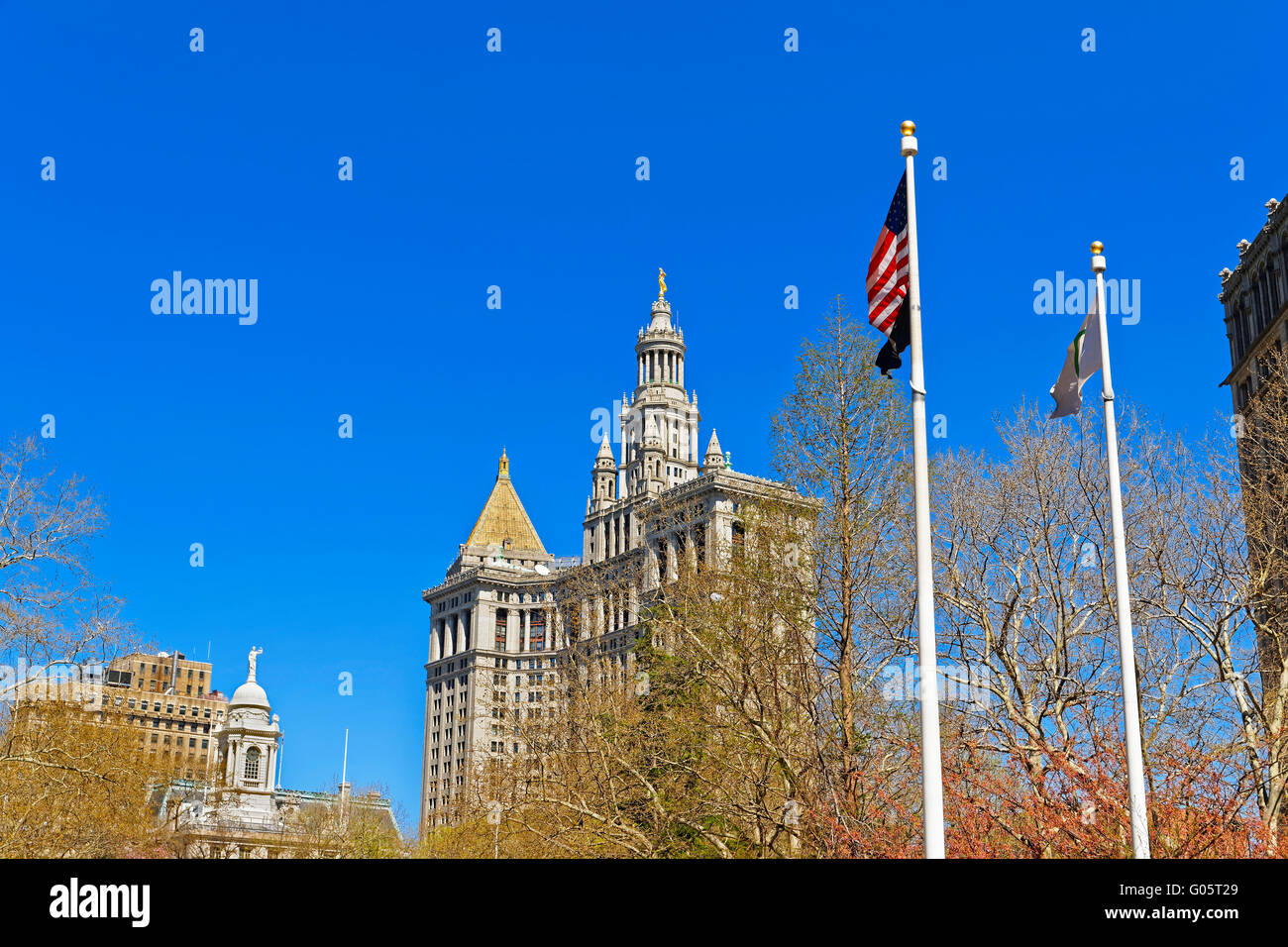 Manhattan Municipal Building in Lower Manhattan of New York, USA. It is ...