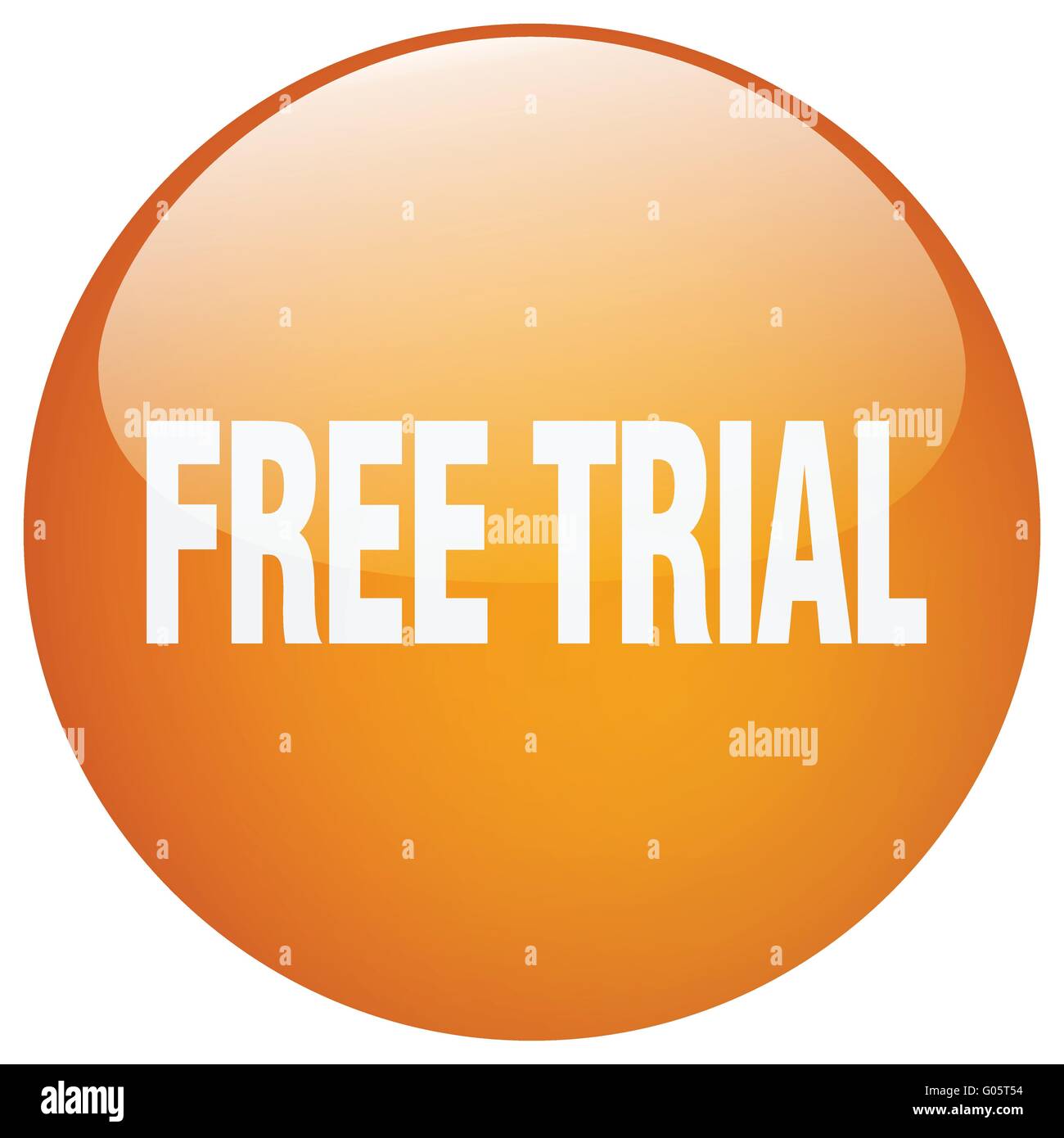 free trial orange round gel isolated push button Stock Vector Image ...