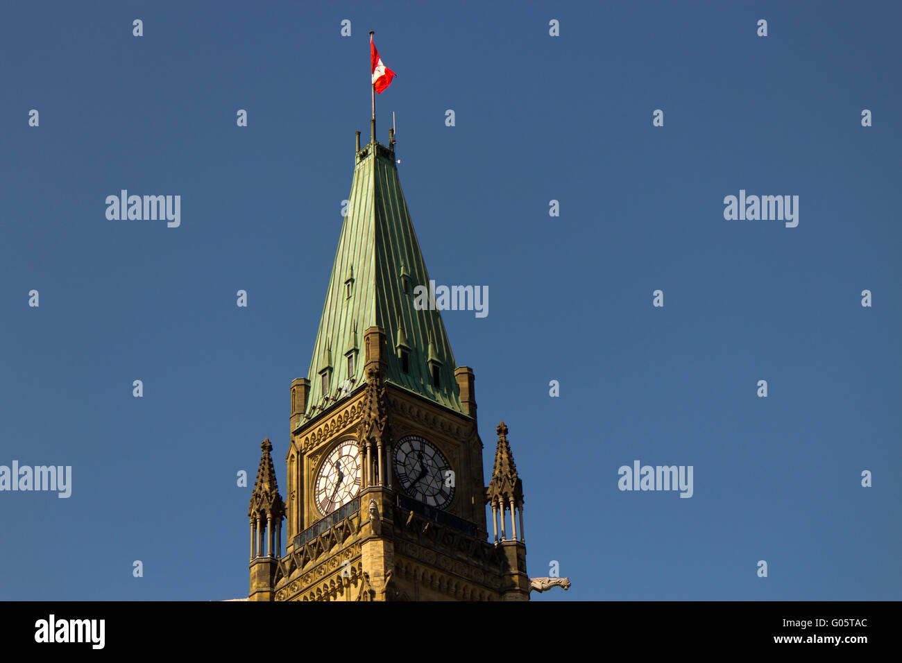 Peace Tower at the Canadian Parliament in Ottawa, Canada Stock Photo ...