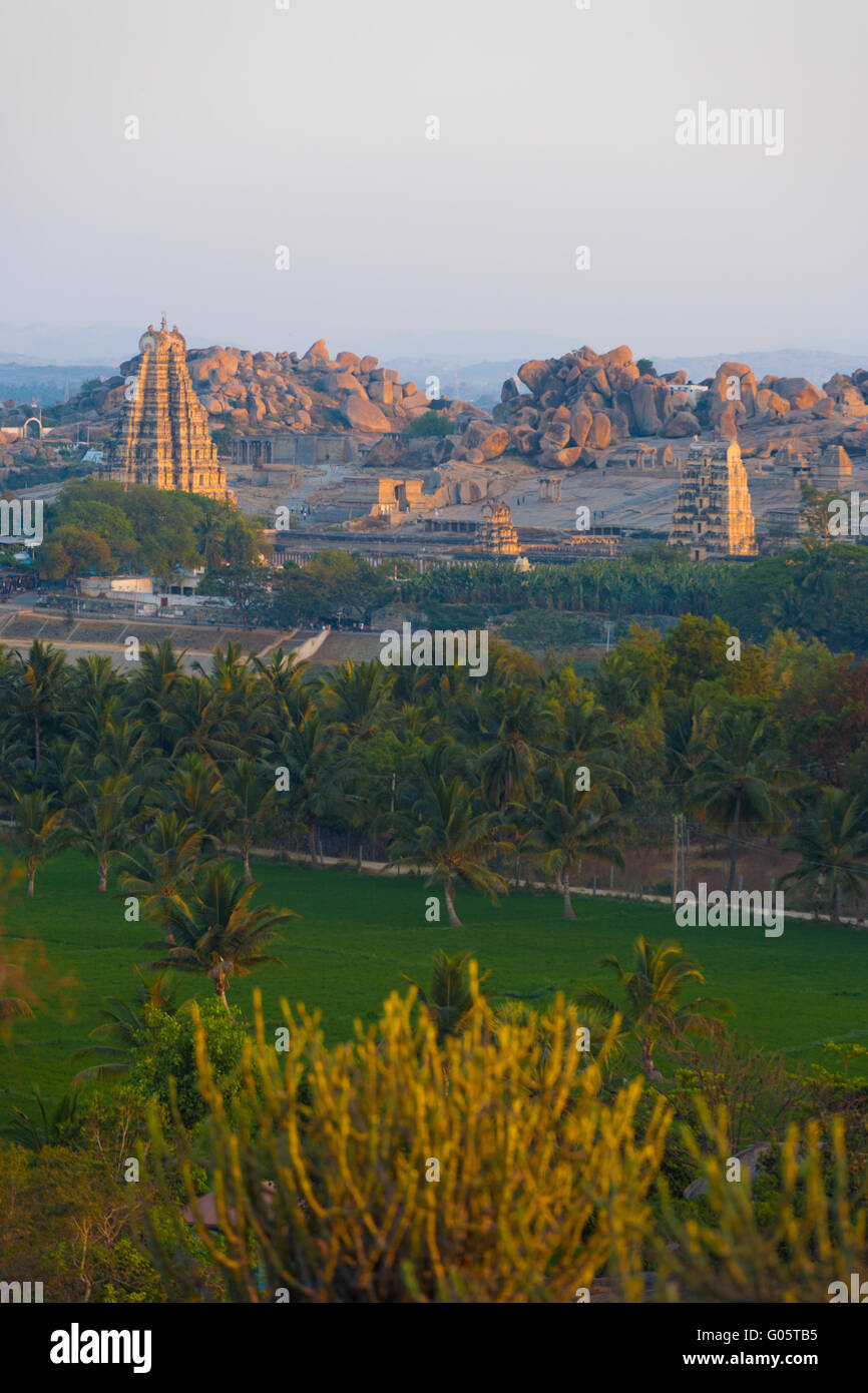 Indian village landscape with temple hi-res stock photography and ...