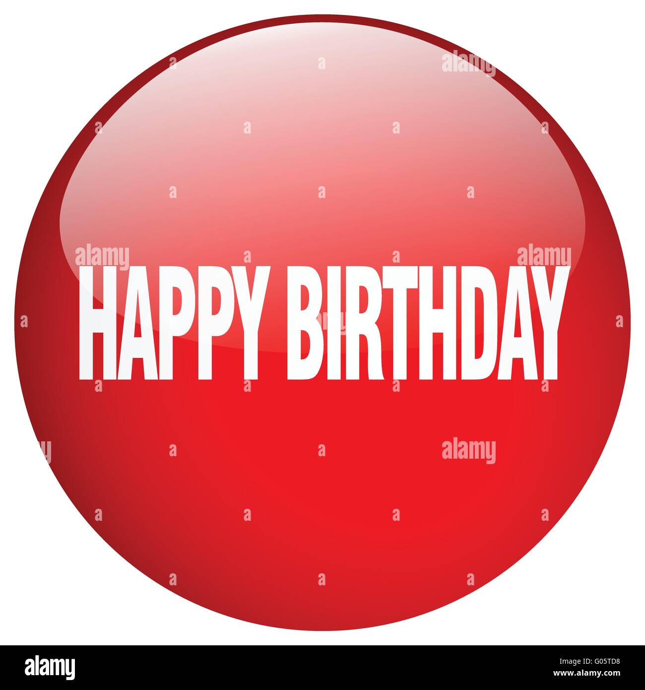 happy birthday red round gel isolated push button Stock Vector Image ...