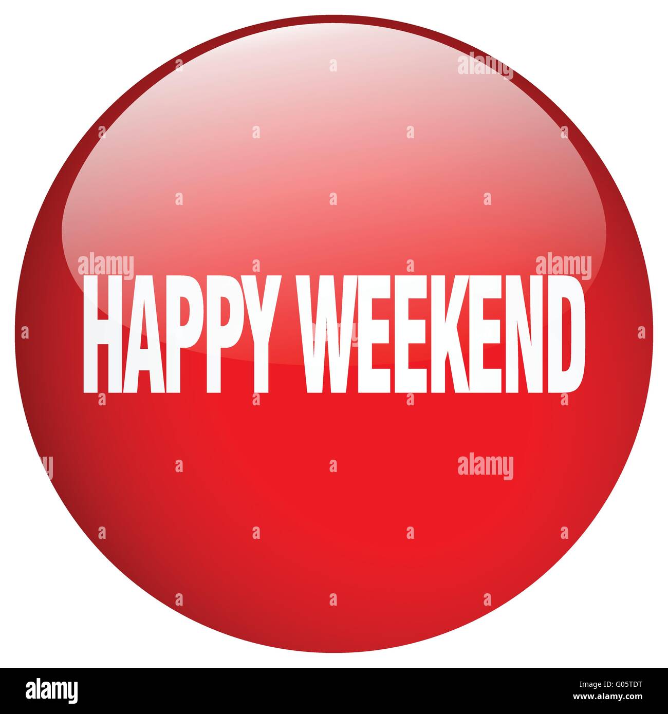 happy weekend red round gel isolated push button Stock Vector Image ...