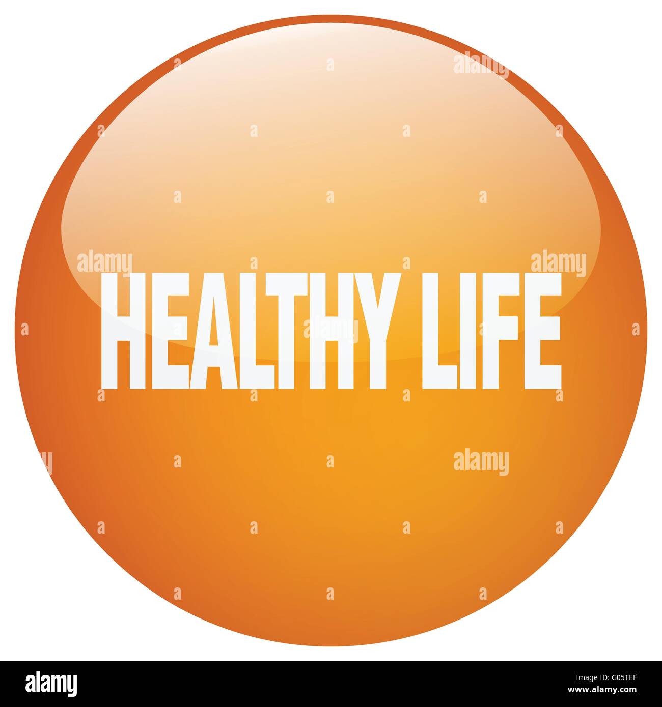 healthy life orange round gel isolated push button Stock Vector Image ...