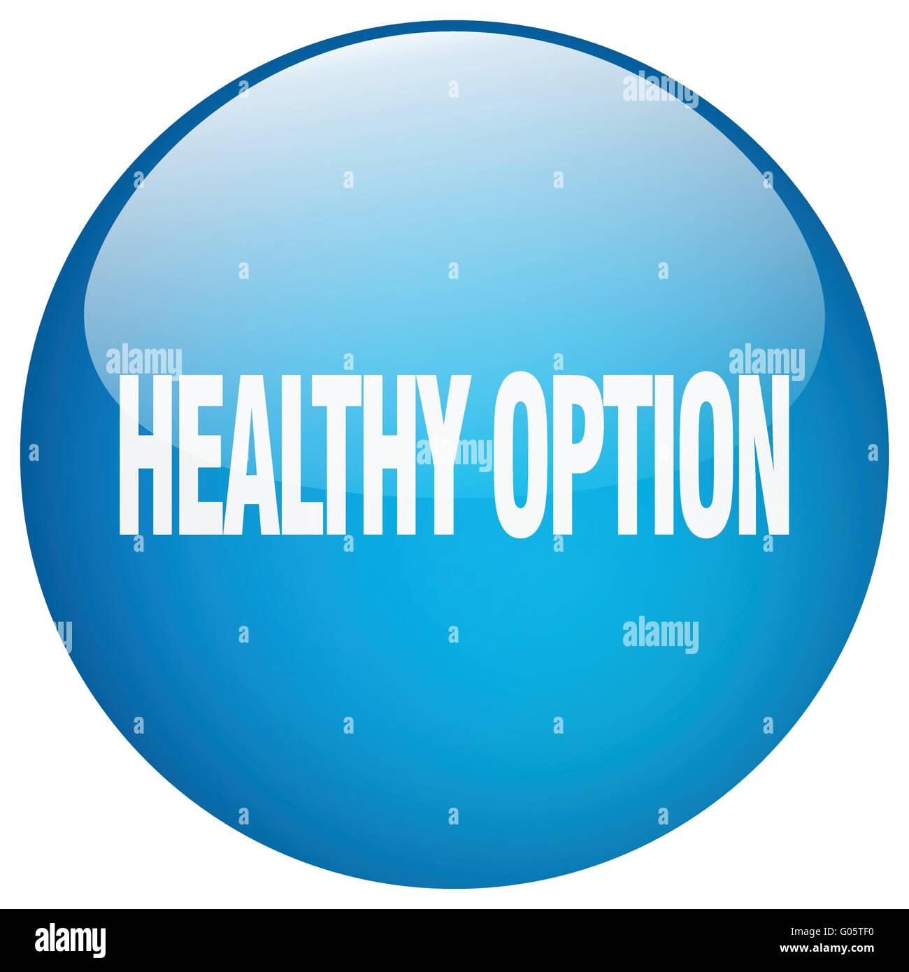 healthy option blue round gel isolated push button Stock Vector Image ...