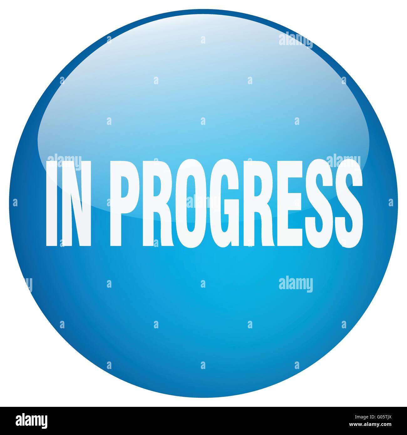in progress blue round gel isolated push button Stock Vector Image ...