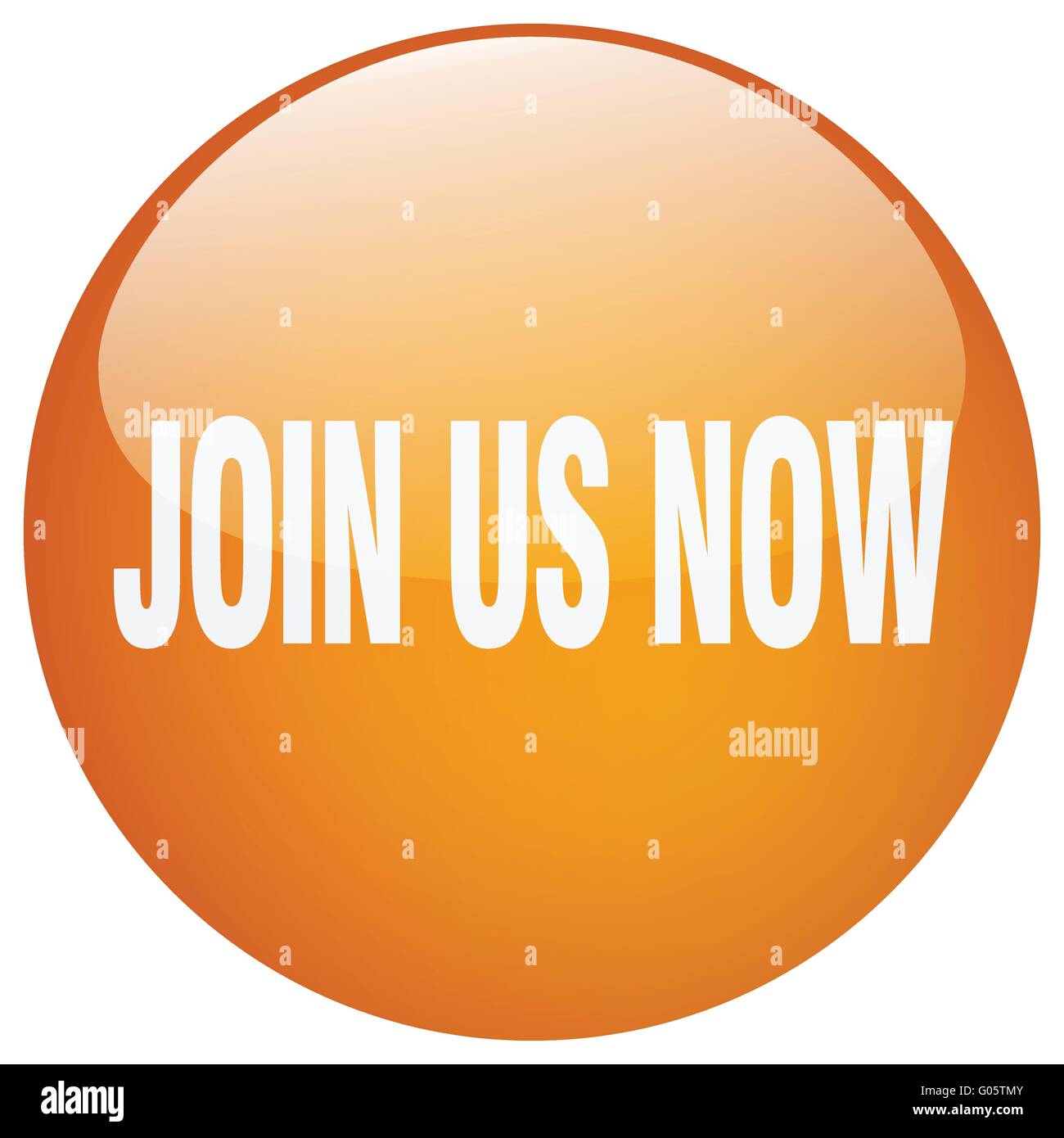 join us now orange round gel isolated push button Stock Vector Image ...