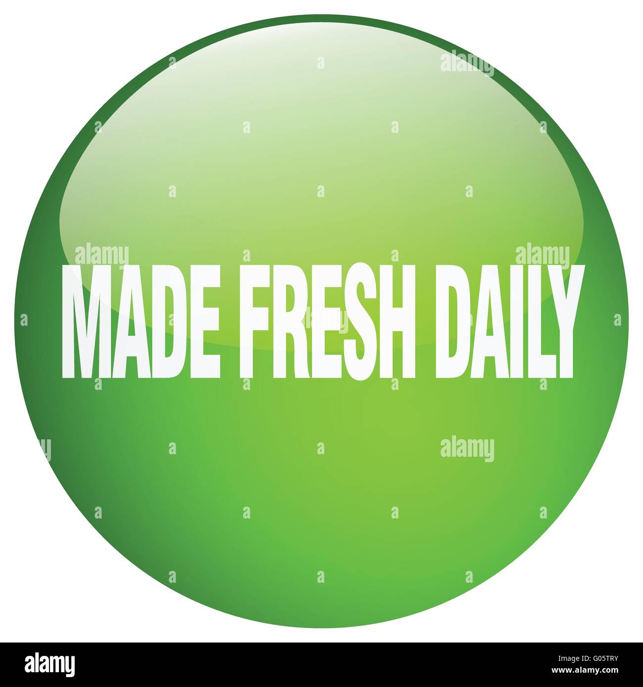 made fresh daily green round gel isolated push button Stock Vector ...