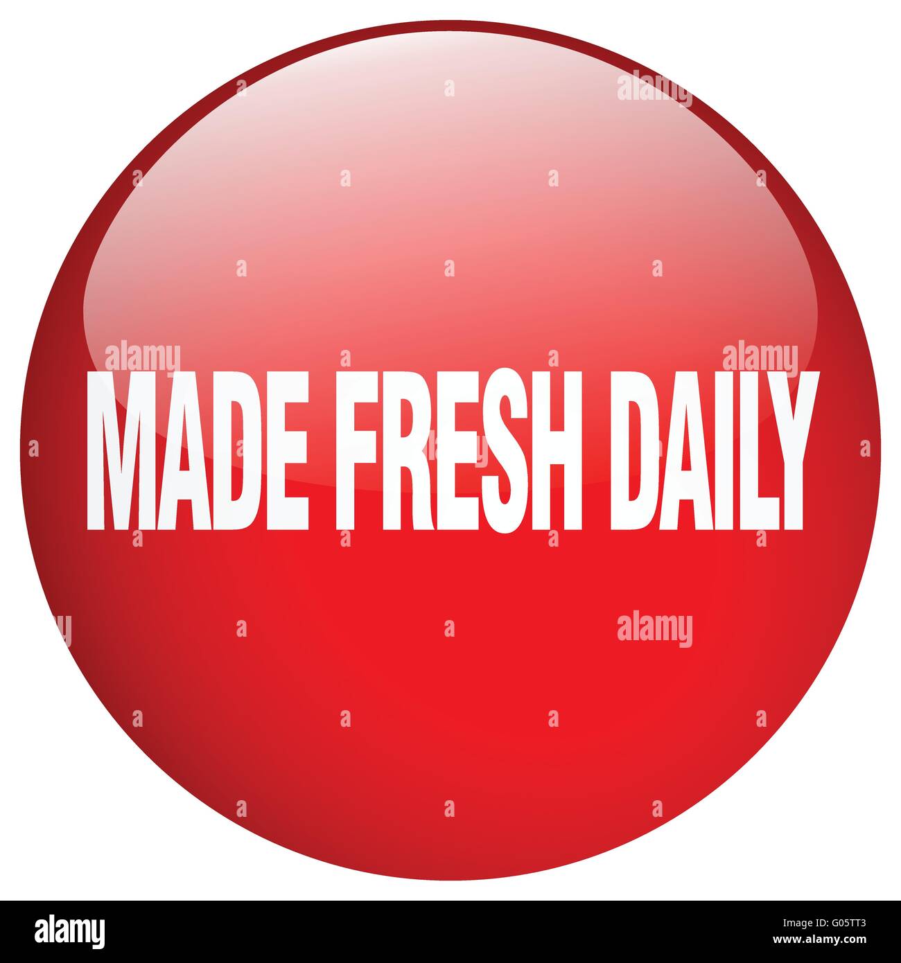 made fresh daily red round gel isolated push button Stock Vector Image & Art - Alamy