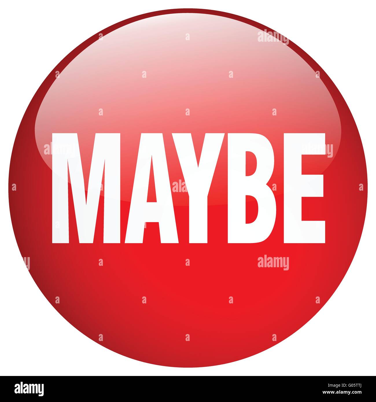 maybe red round gel isolated push button Stock Vector Image & Art - Alamy