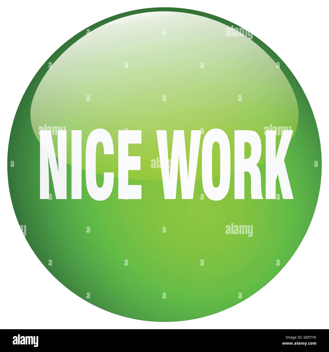 nice work green round gel isolated push button Stock Vector Image & Art ...