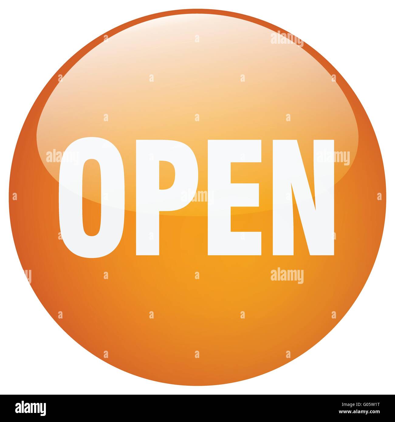open orange round gel isolated push button Stock Vector Image & Art - Alamy