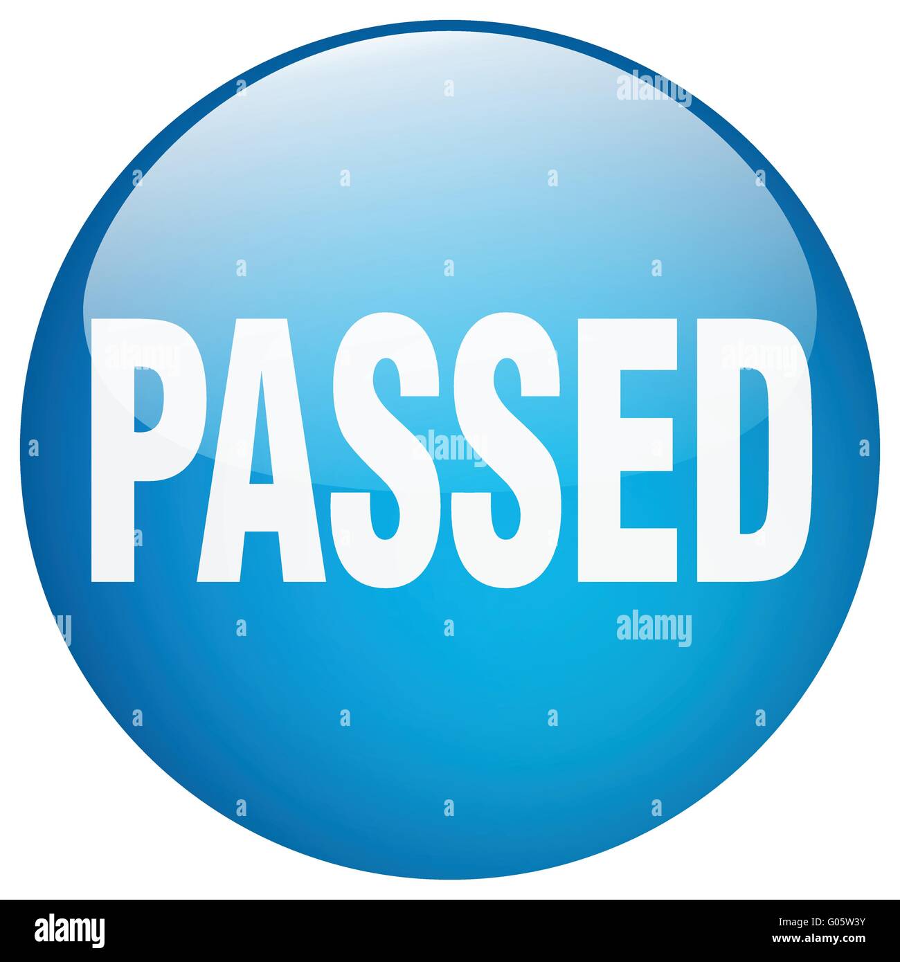 passed blue round gel isolated push button Stock Vector Image & Art - Alamy