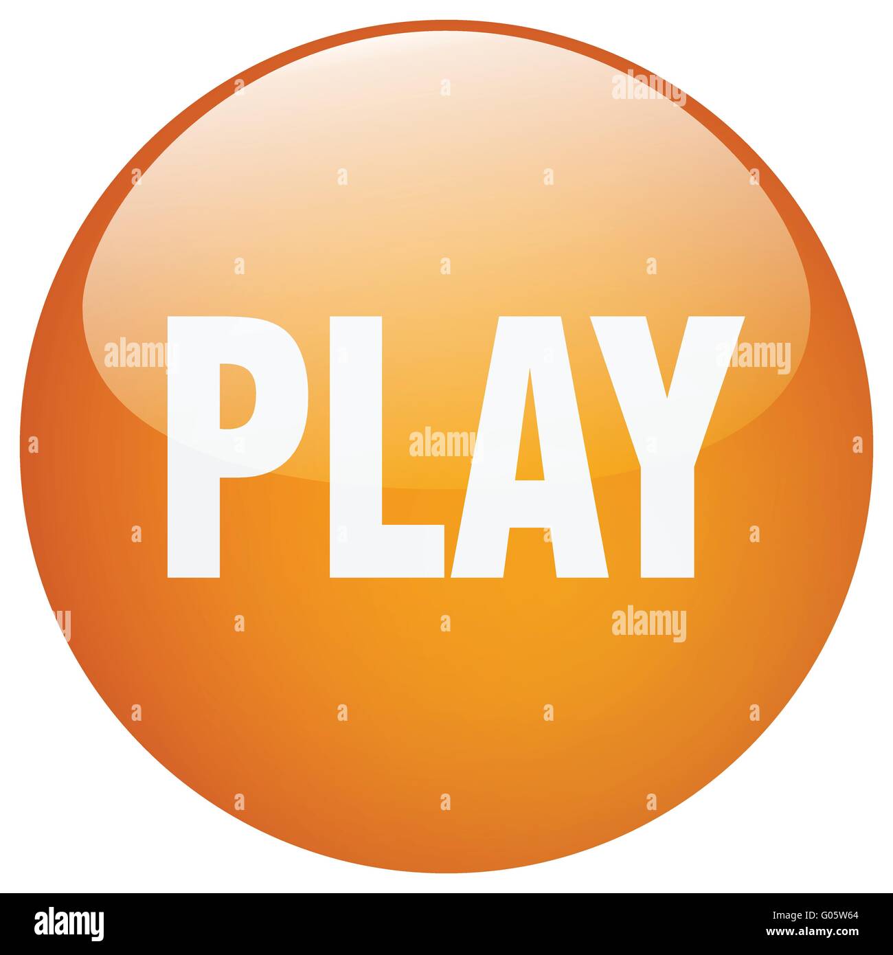 play orange round gel isolated push button Stock Vector Image & Art - Alamy