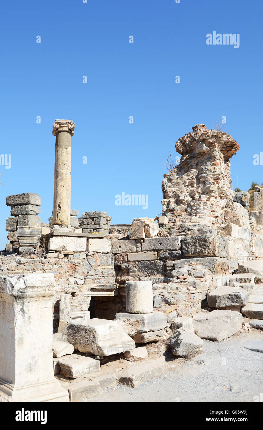 Building detail in Ephesus (Efes) from Roman time in Turkey Stock Photo ...