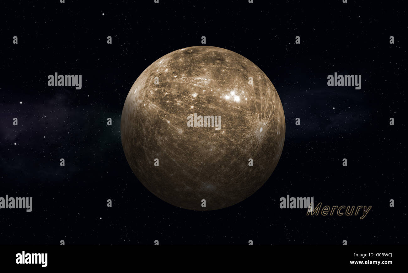 imaginary illustration of solar system planet Mercury Stock Photo - Alamy