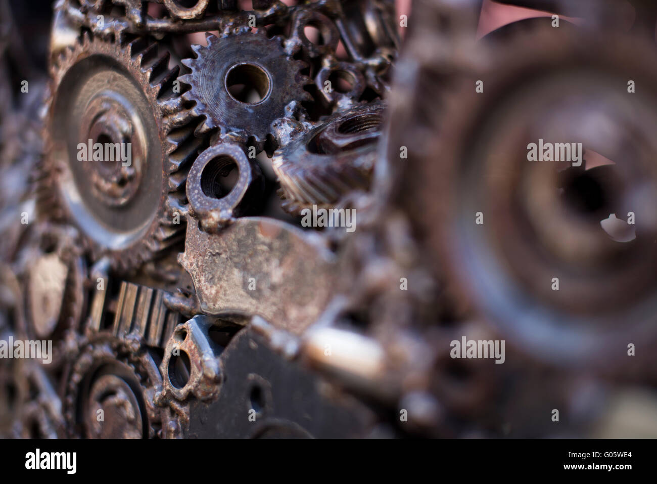 Rusted cog wheels details macro shot Stock Photo - Alamy