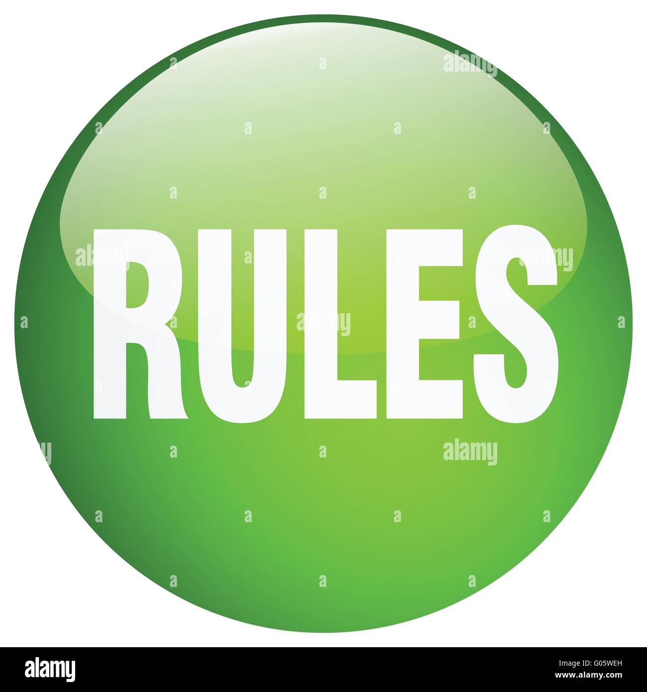 rules green round gel isolated push button Stock Vector Image & Art - Alamy