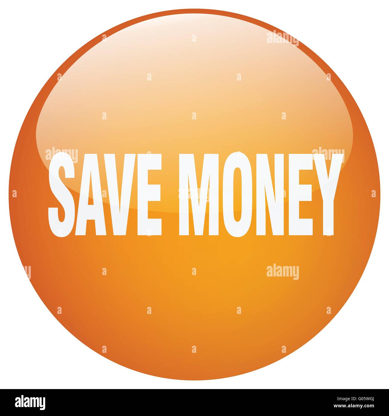 save money orange round gel isolated push button Stock Vector Image ...