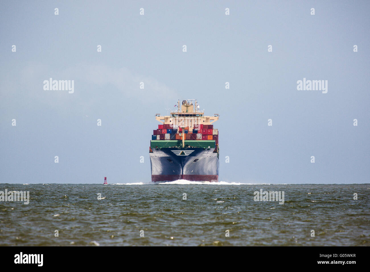 Container ship on collision course Stock Photo - Alamy
