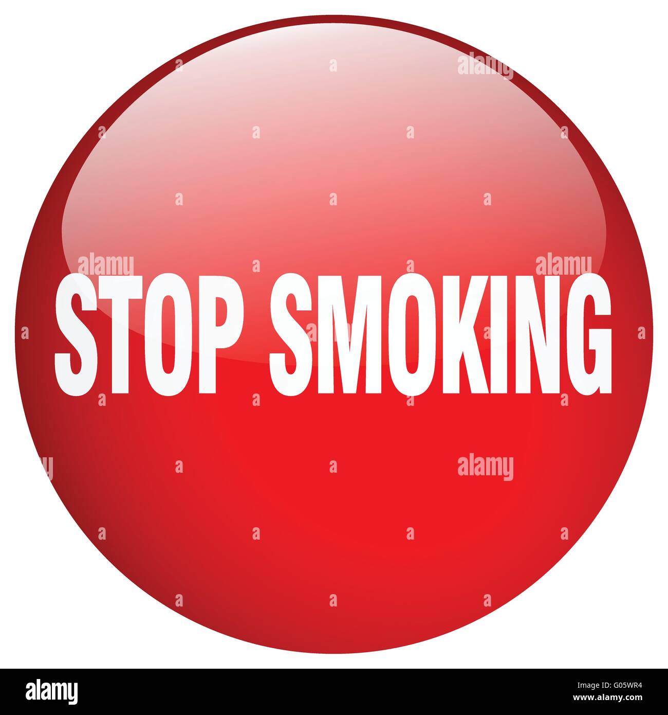 stop smoking red round gel isolated push button Stock Vector Image ...