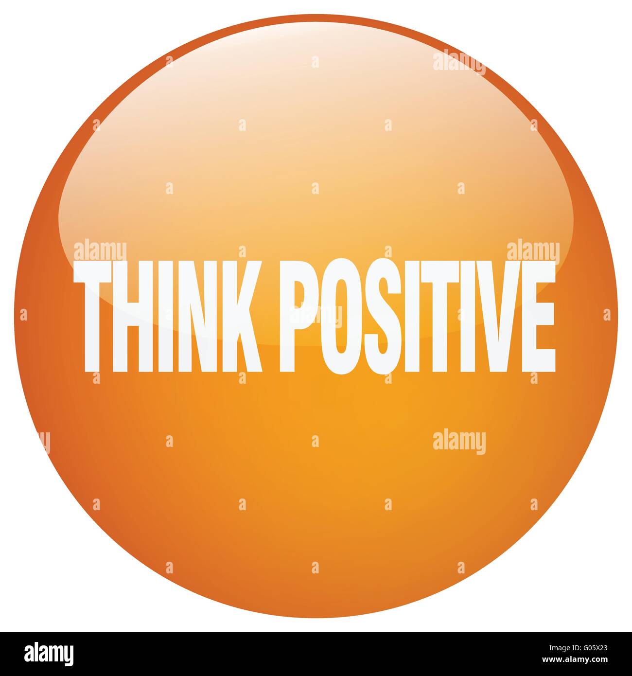 think positive orange round gel isolated push button Stock Vector Image ...
