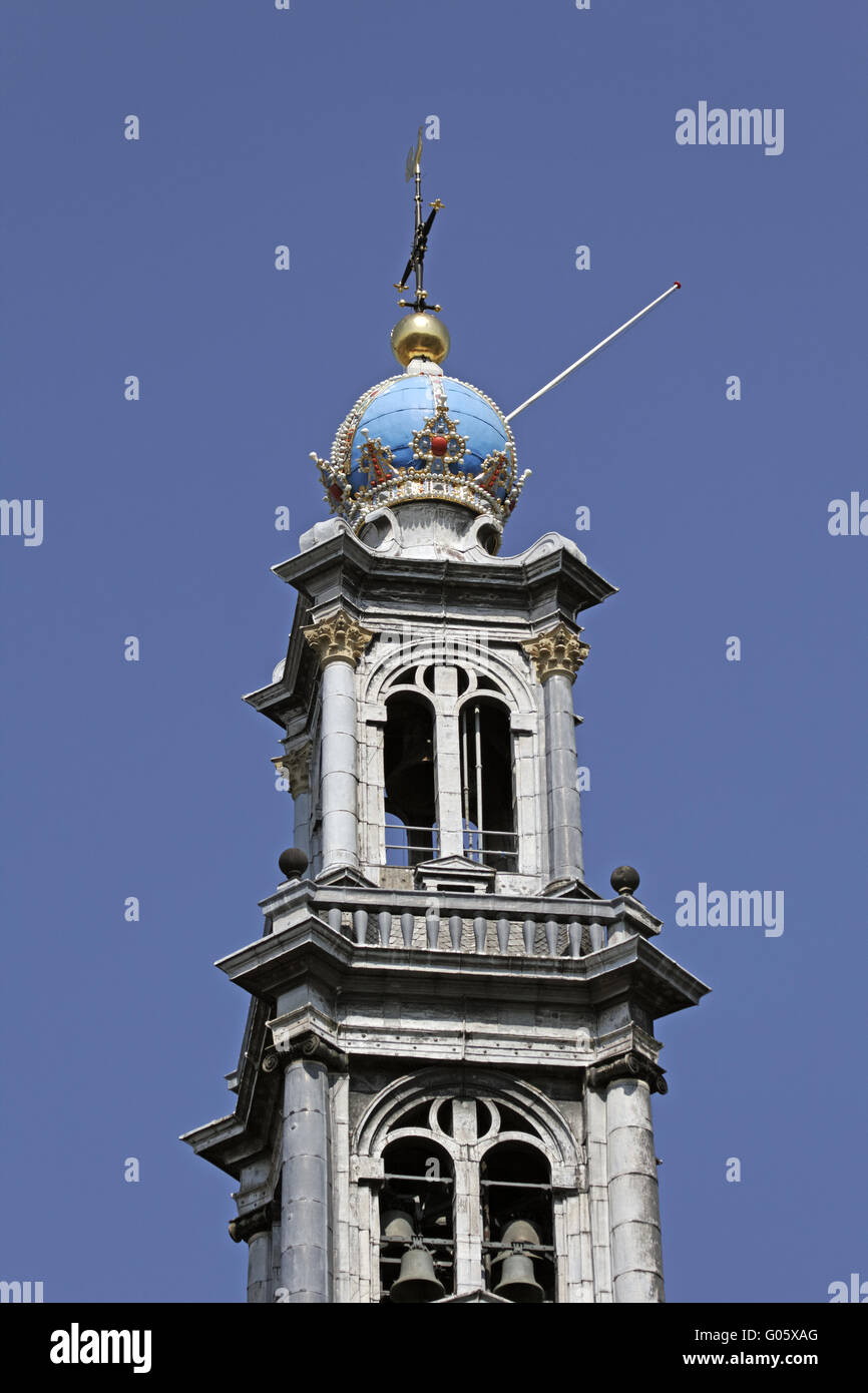Amsterdam, Western Church (Westerkerk) with tower Stock Photo - Alamy