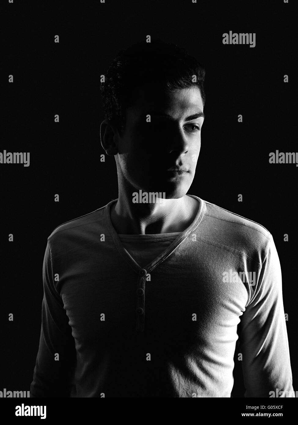 In stylish studio young Black and White Stock Photos & Images - Alamy