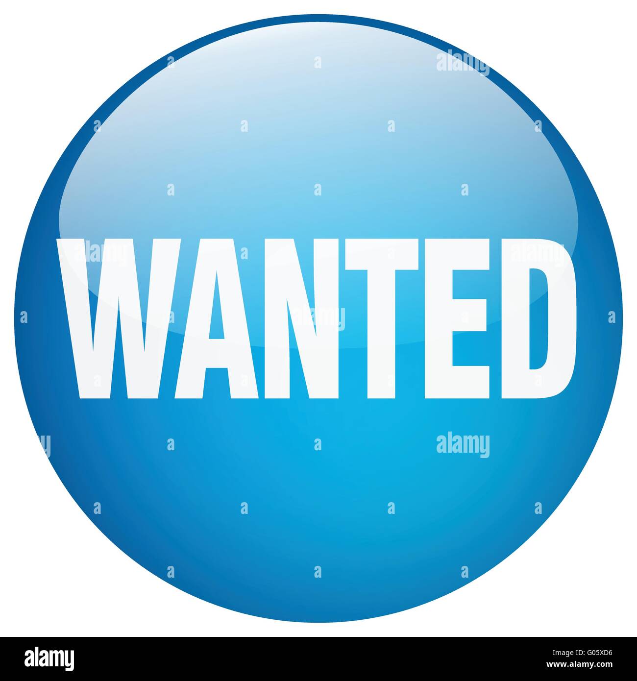wanted blue round gel isolated push button Stock Vector Image & Art - Alamy