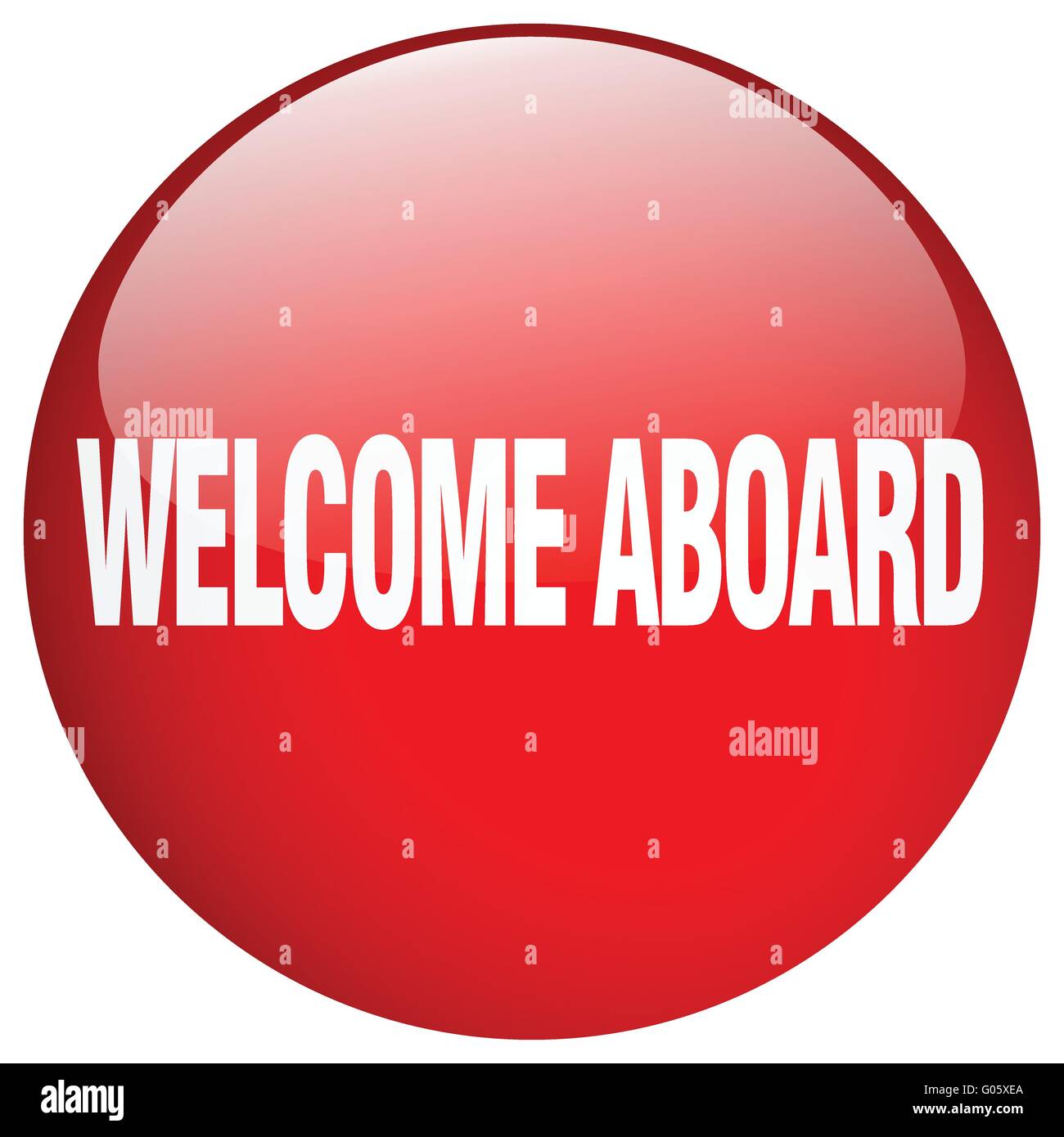 welcome aboard red round gel isolated push button Stock Vector Image ...