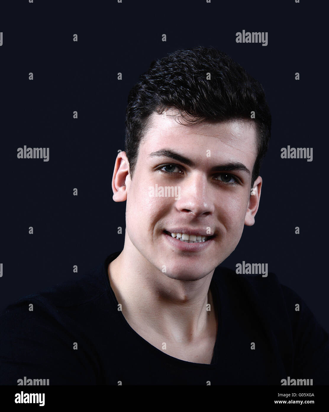 Young handsome man, dark hair, face hi-res stock photography and images ...