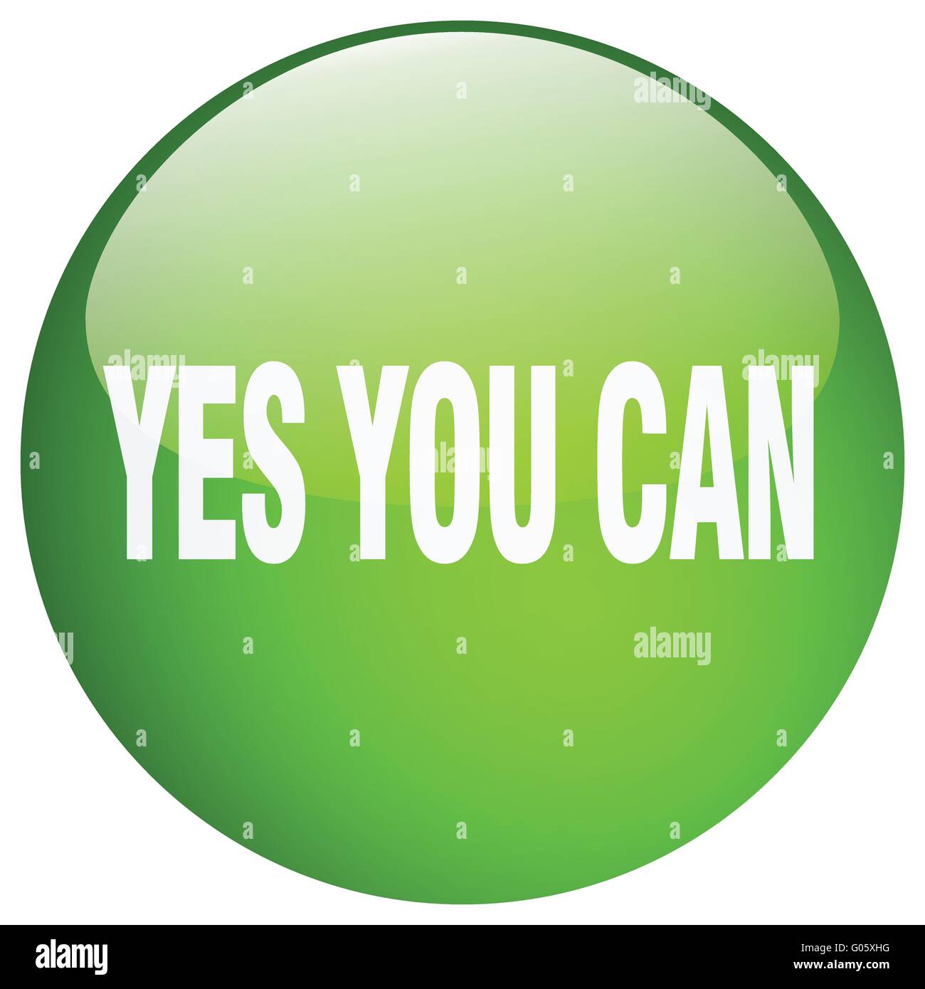yes you can green round gel isolated push button Stock Vector Image ...