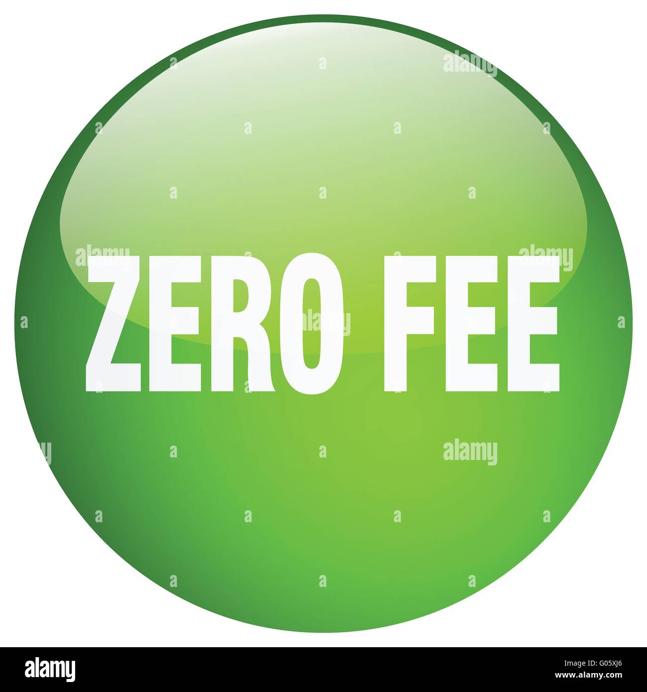 zero fee green round gel isolated push button Stock Vector Image & Art ...