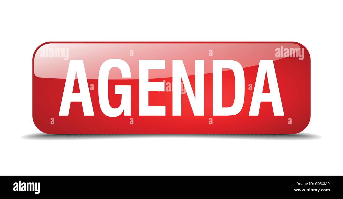 agenda red square 3d realistic isolated web button Stock Vector Image ...