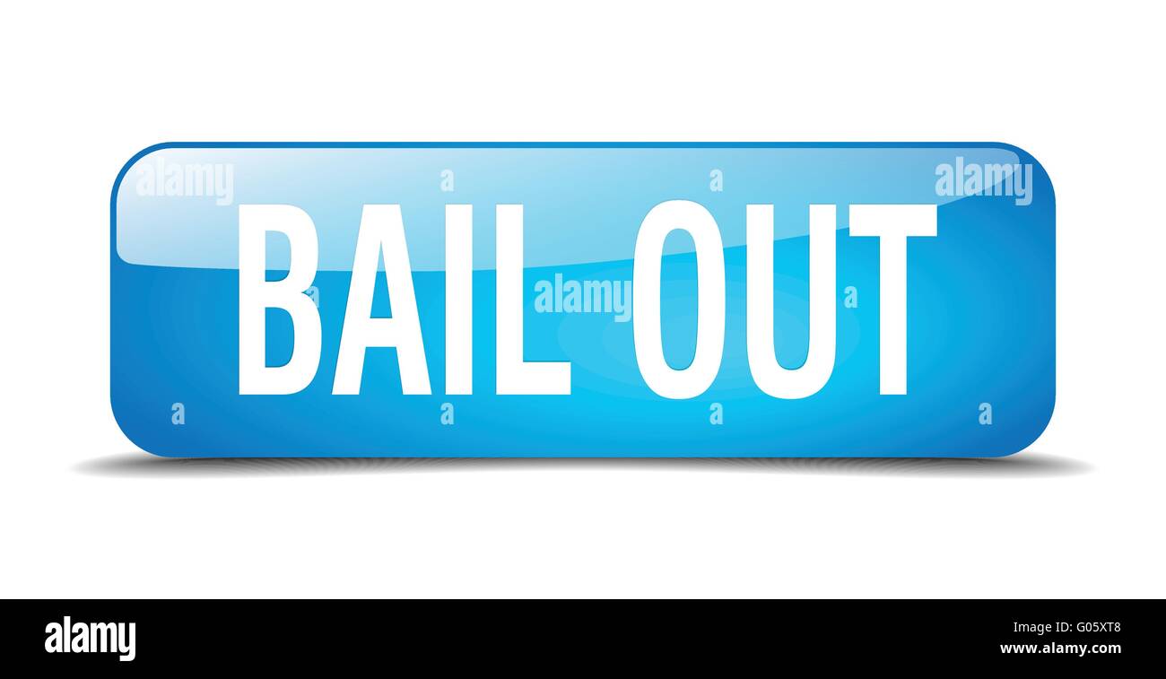 bail out blue square 3d realistic isolated web button Stock Vector ...