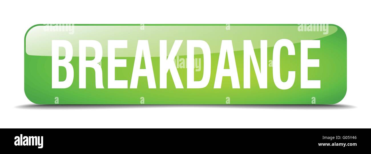 breakdance green square 3d realistic isolated web button Stock Vector ...