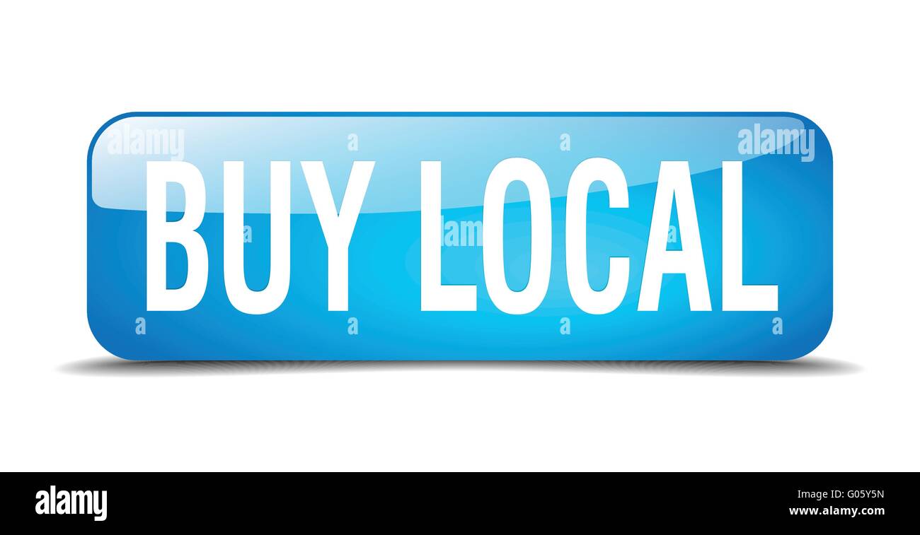 buy local blue square 3d realistic isolated web button Stock Vector ...