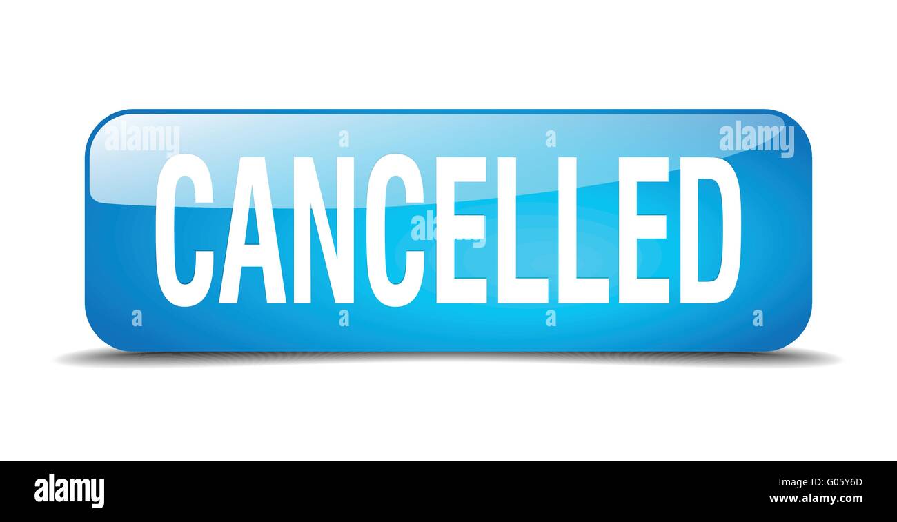 cancelled blue square 3d realistic isolated web button Stock Vector ...