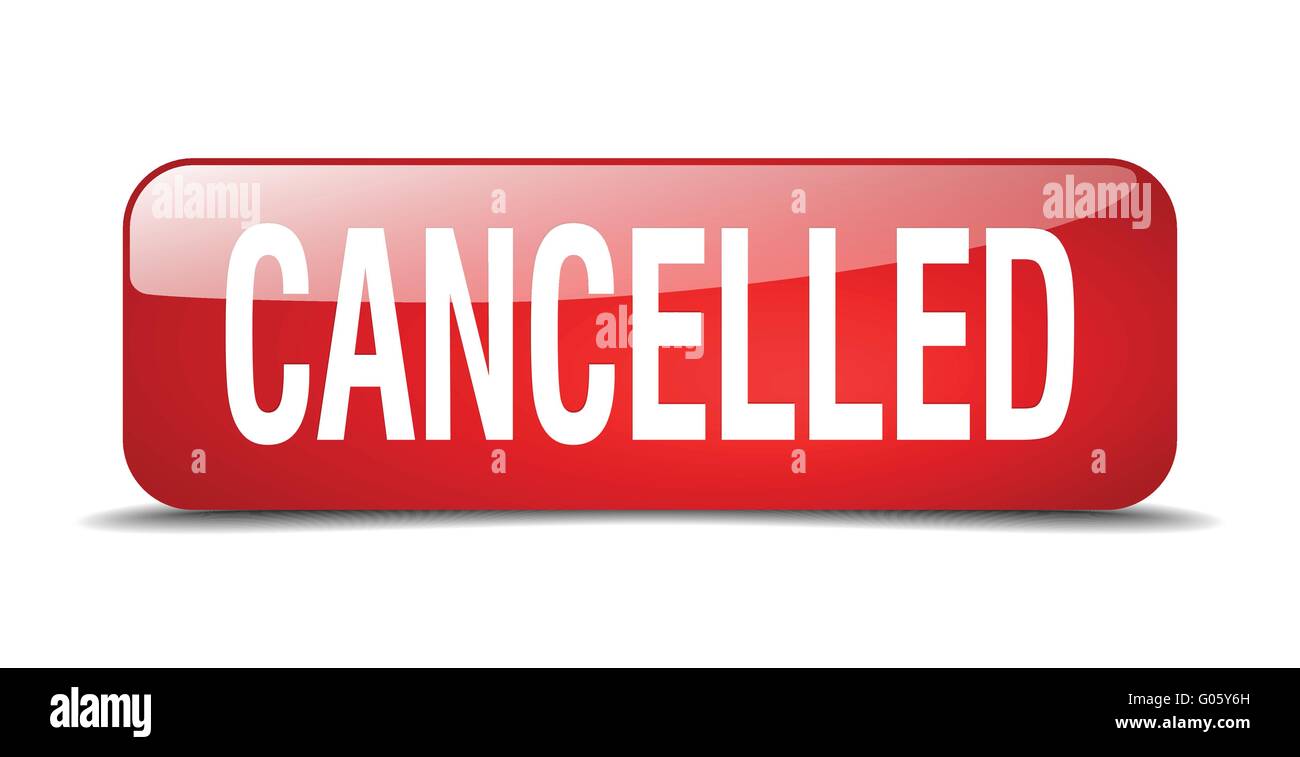 cancelled red square 3d realistic isolated web button Stock Vector ...
