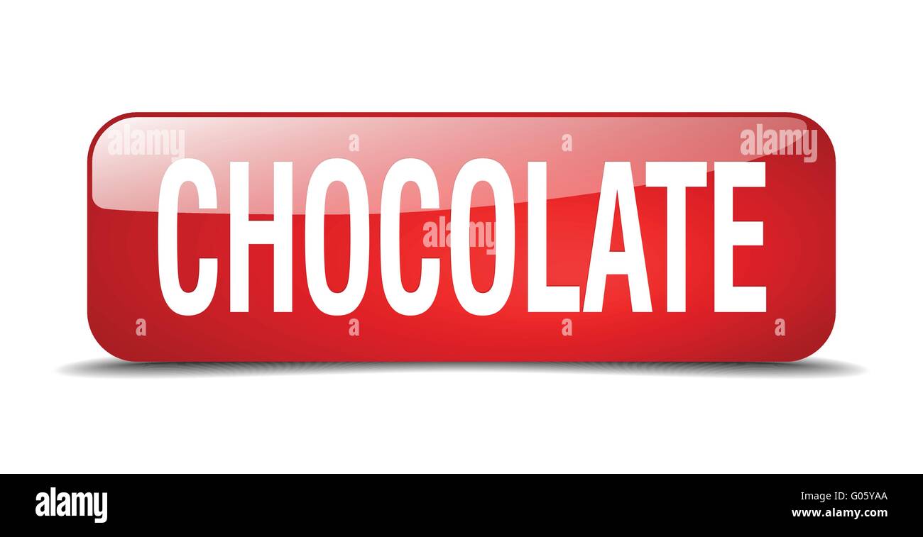 chocolate red square 3d realistic isolated web button Stock Vector ...