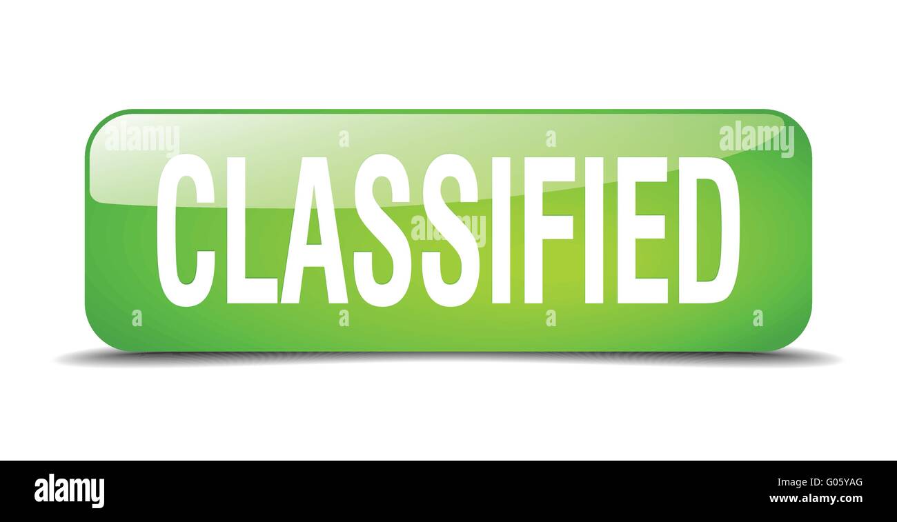 classified green square 3d realistic isolated web button Stock Vector ...