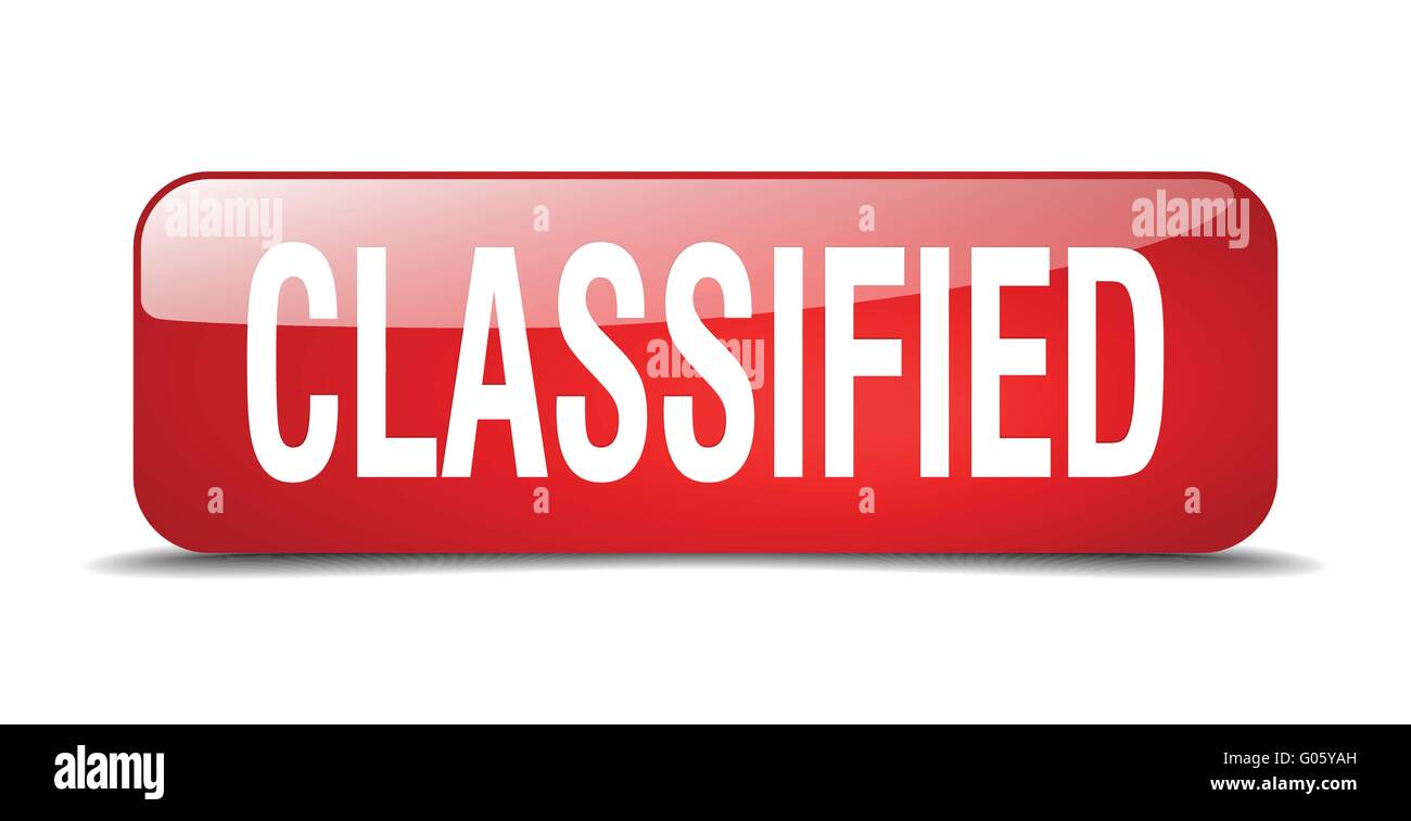 classified red square 3d realistic isolated web button Stock Vector ...