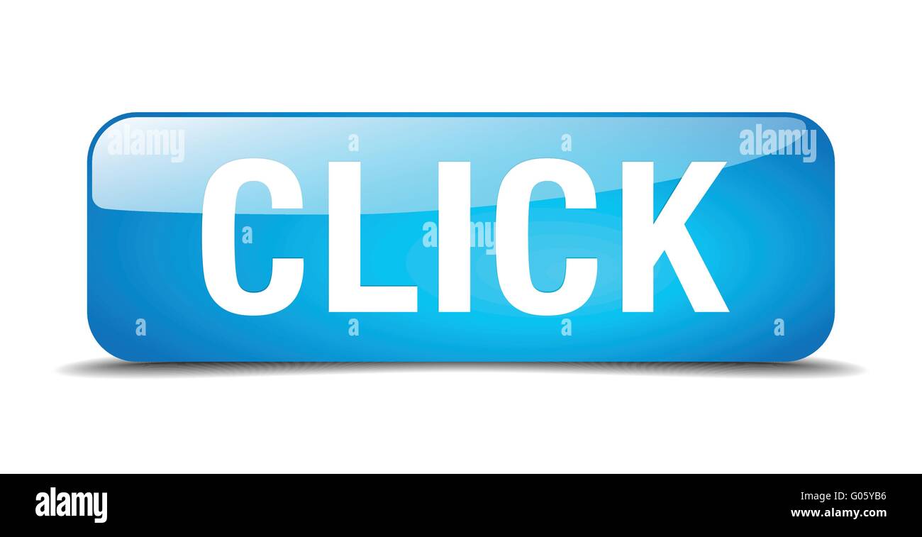 click blue square 3d realistic isolated web button Stock Vector Image ...