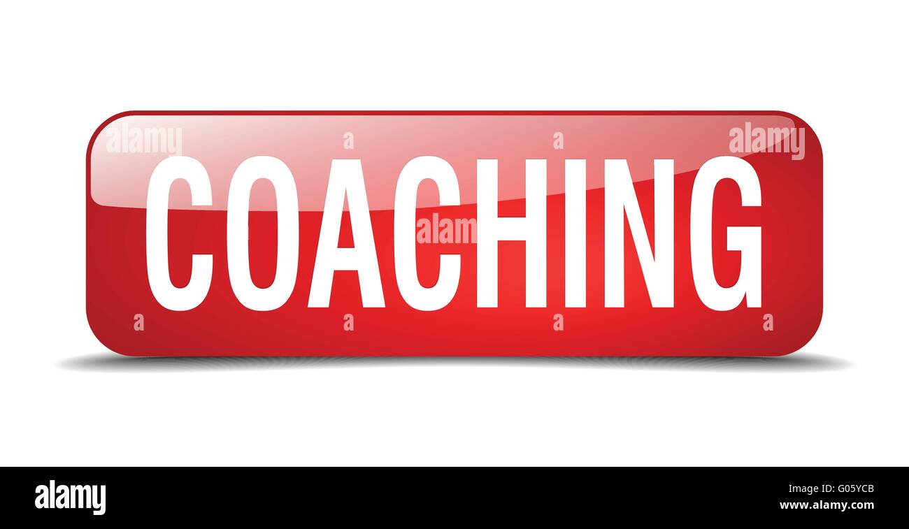 coaching red square 3d realistic isolated web button Stock Vector Image ...