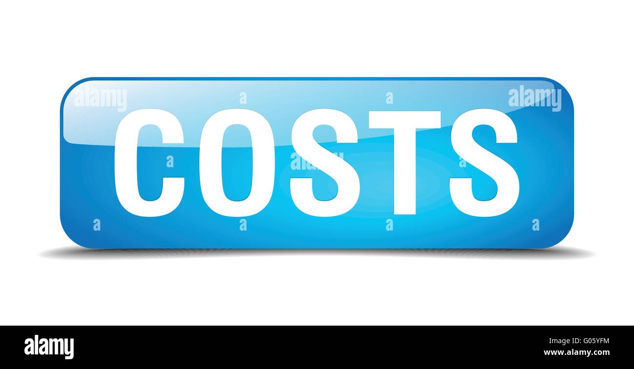costs blue square 3d realistic isolated web button Stock Vector Image ...