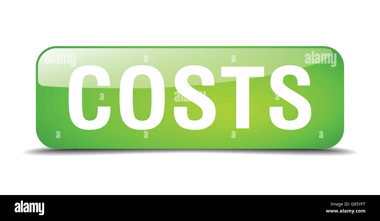 costs green square 3d realistic isolated web button Stock Vector Image ...
