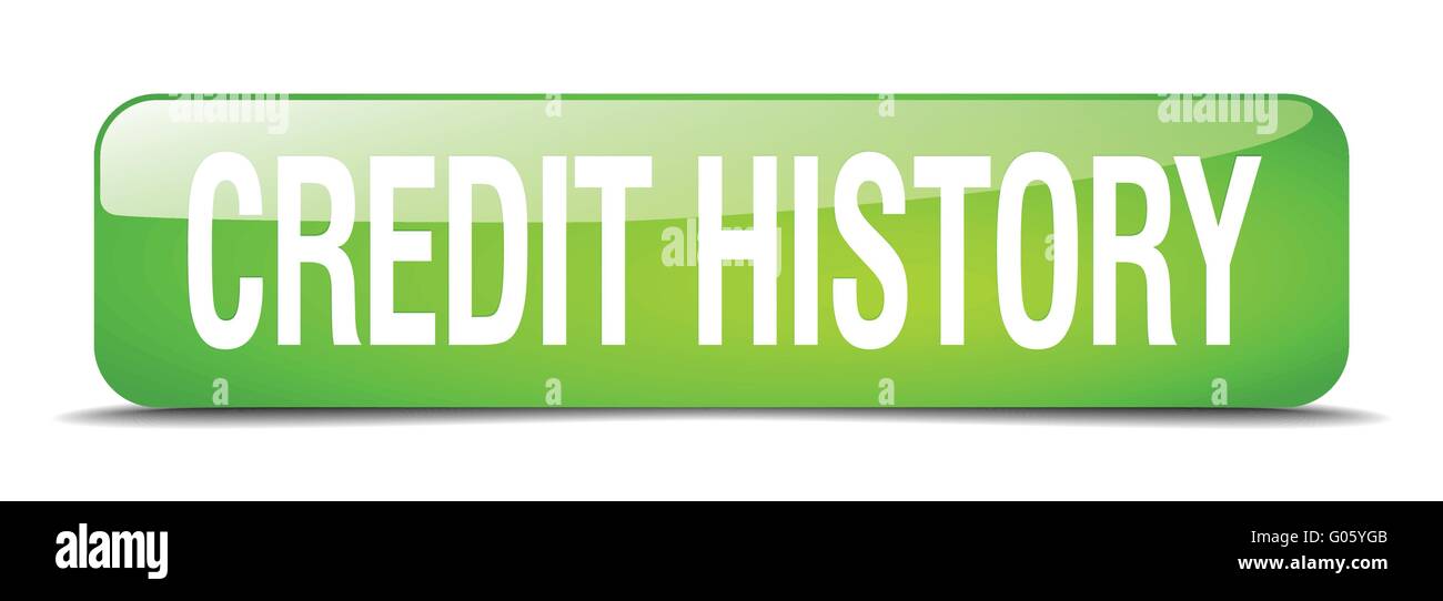 credit history green square 3d realistic isolated web button Stock ...