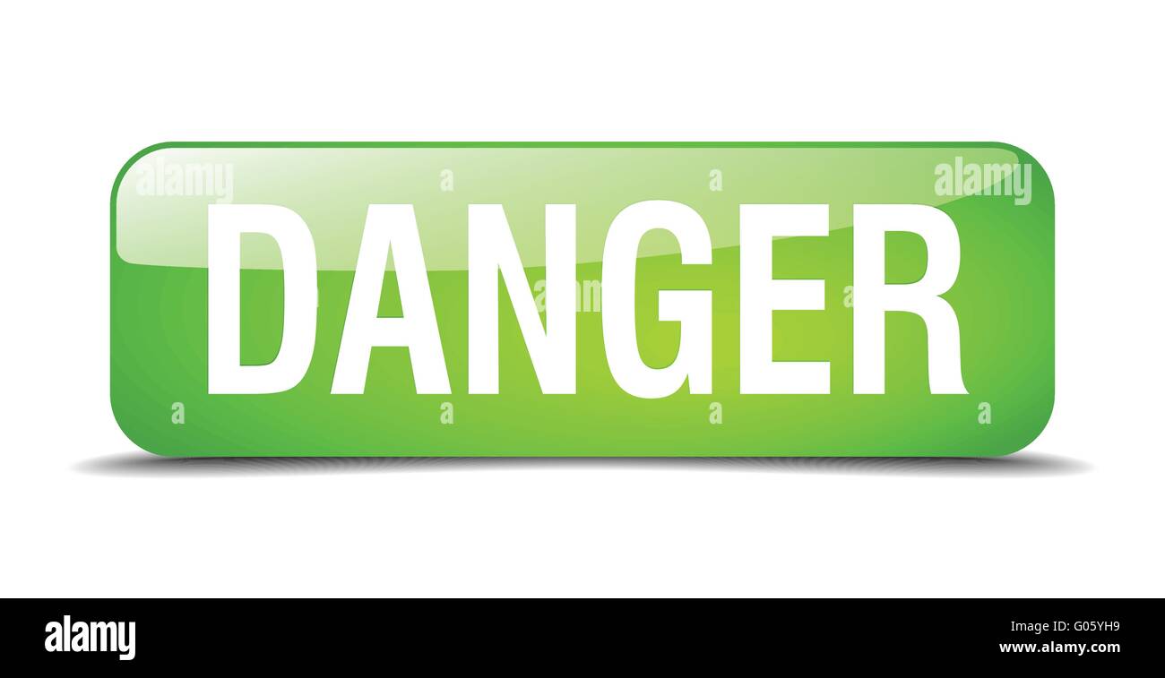 danger green square 3d realistic isolated web button Stock Vector Image ...