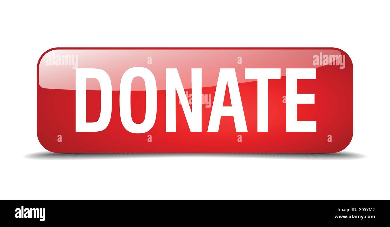 donate red square 3d realistic isolated web button Stock Vector Image ...