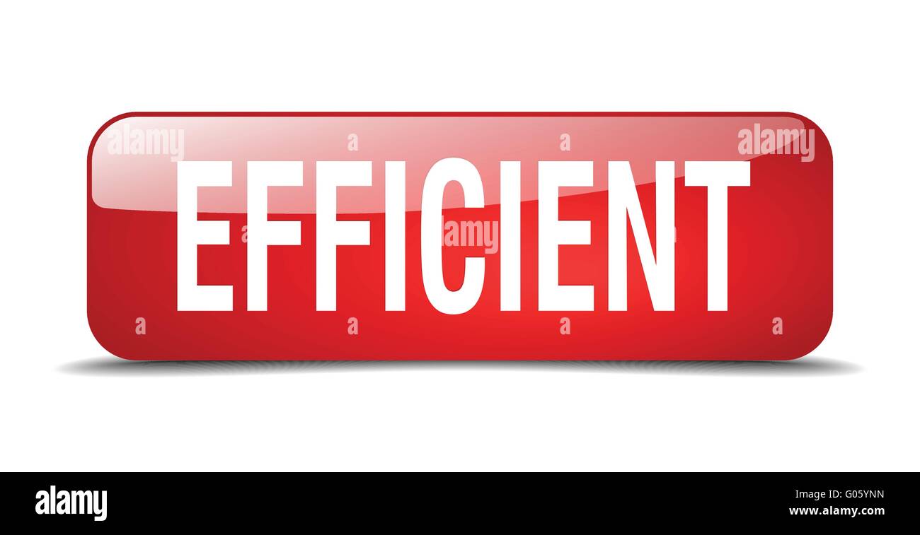 efficient red square 3d realistic isolated web button Stock Vector ...